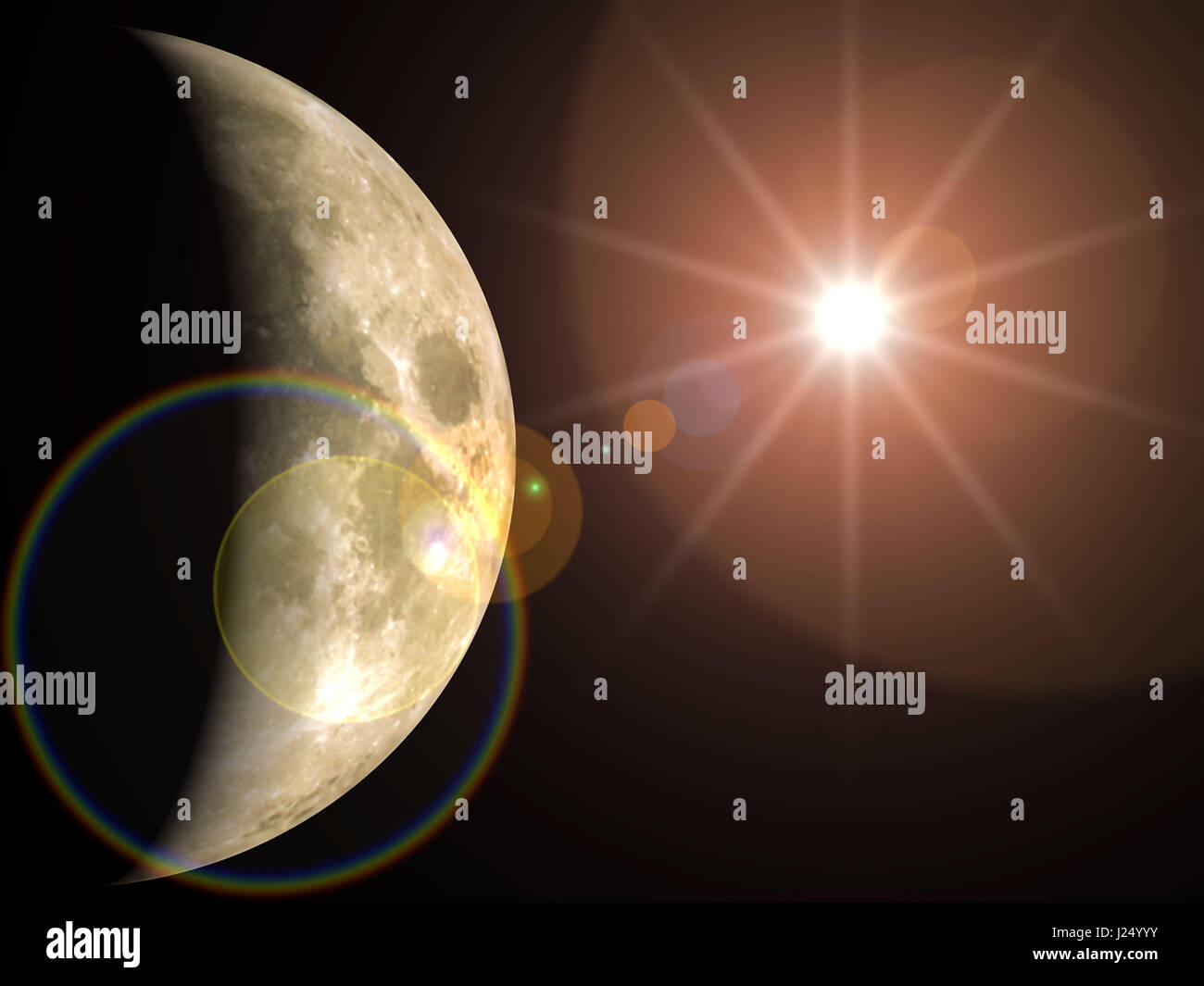 the sun and the near moon Stock Photo - Alamy