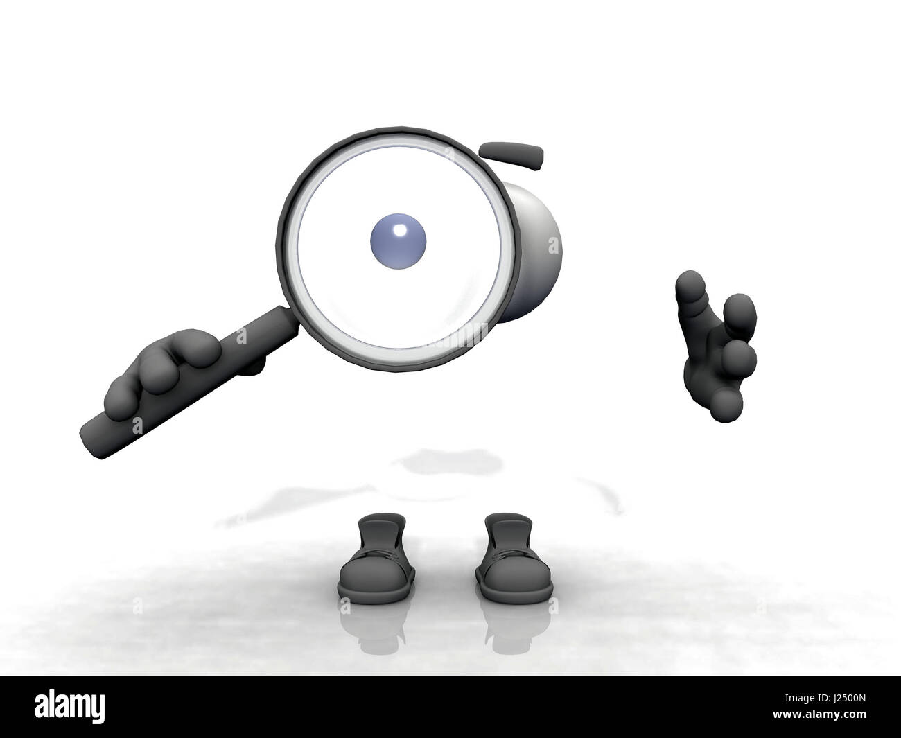 invisible man with a magnifying glass Stock Photo - Alamy