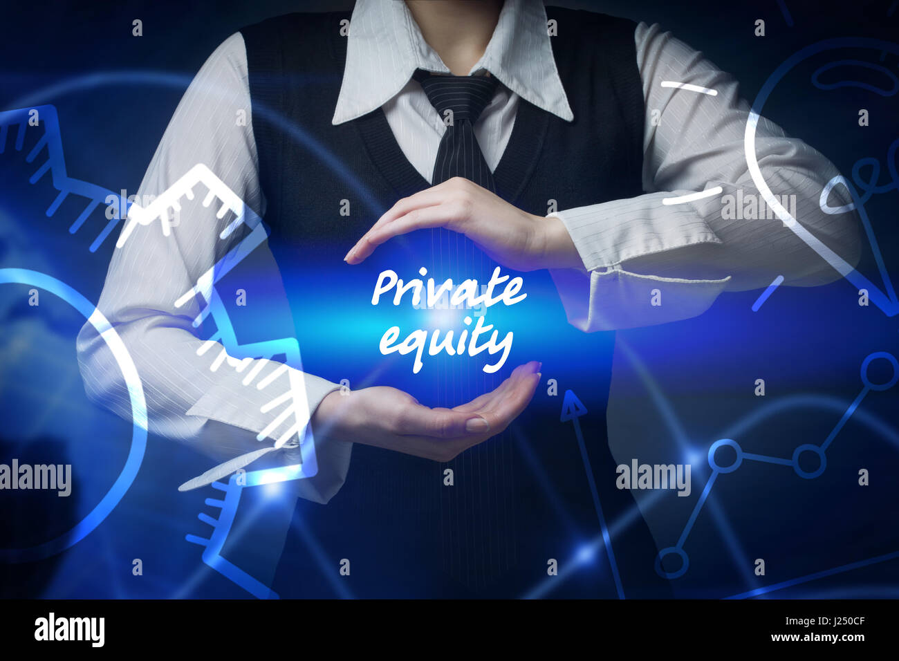 Business, technology, internet and networking concept. Business woman ...