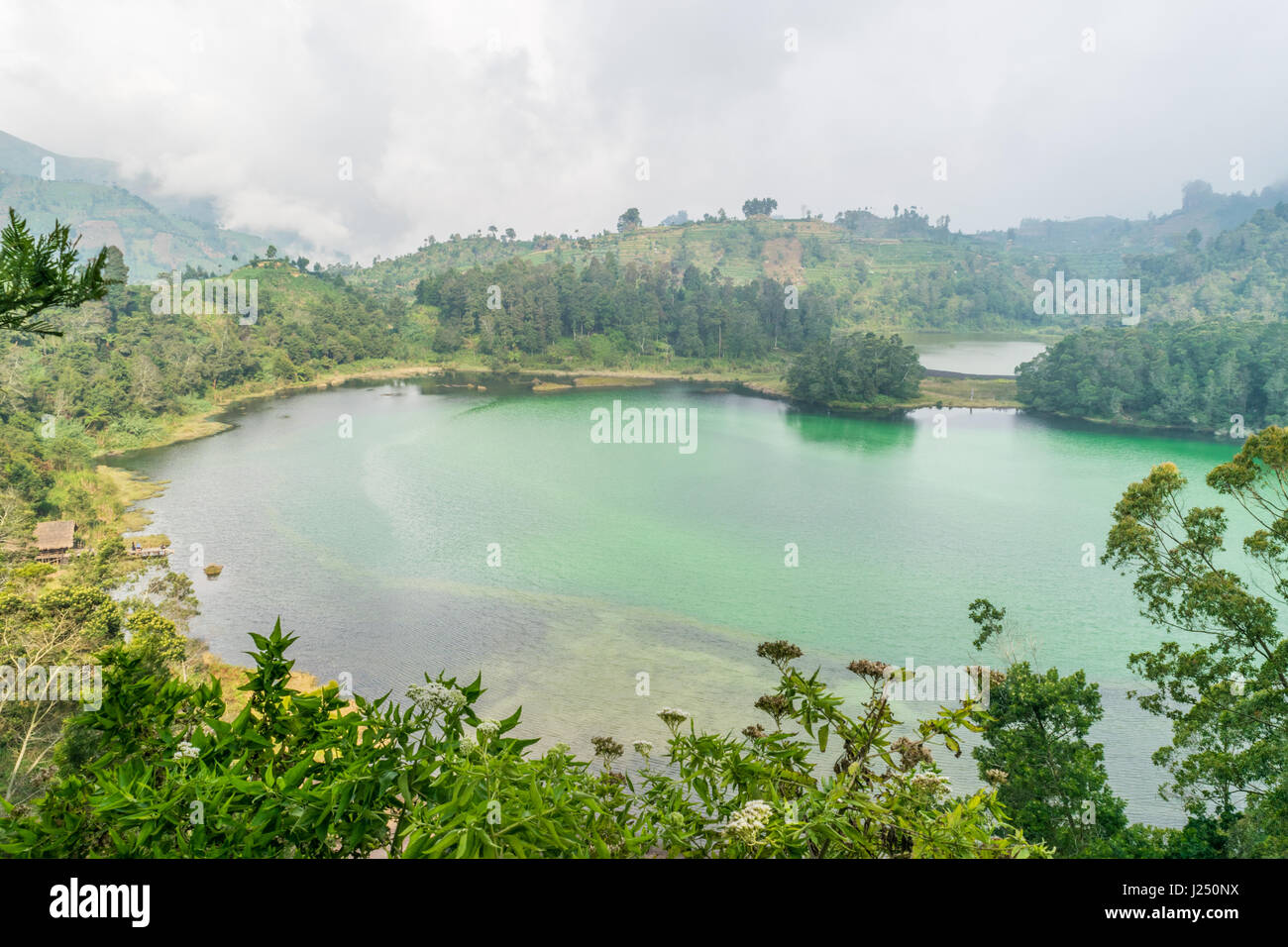 Telaga Warna at Dieng Plateau is very beautiful lake with its water's ...