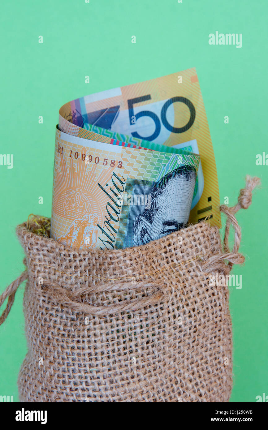 Australian Dollars In A Hessian Bag Stock Photo Alamy australian-dollars-in-a-hessian-bag-stock-photo-alamy