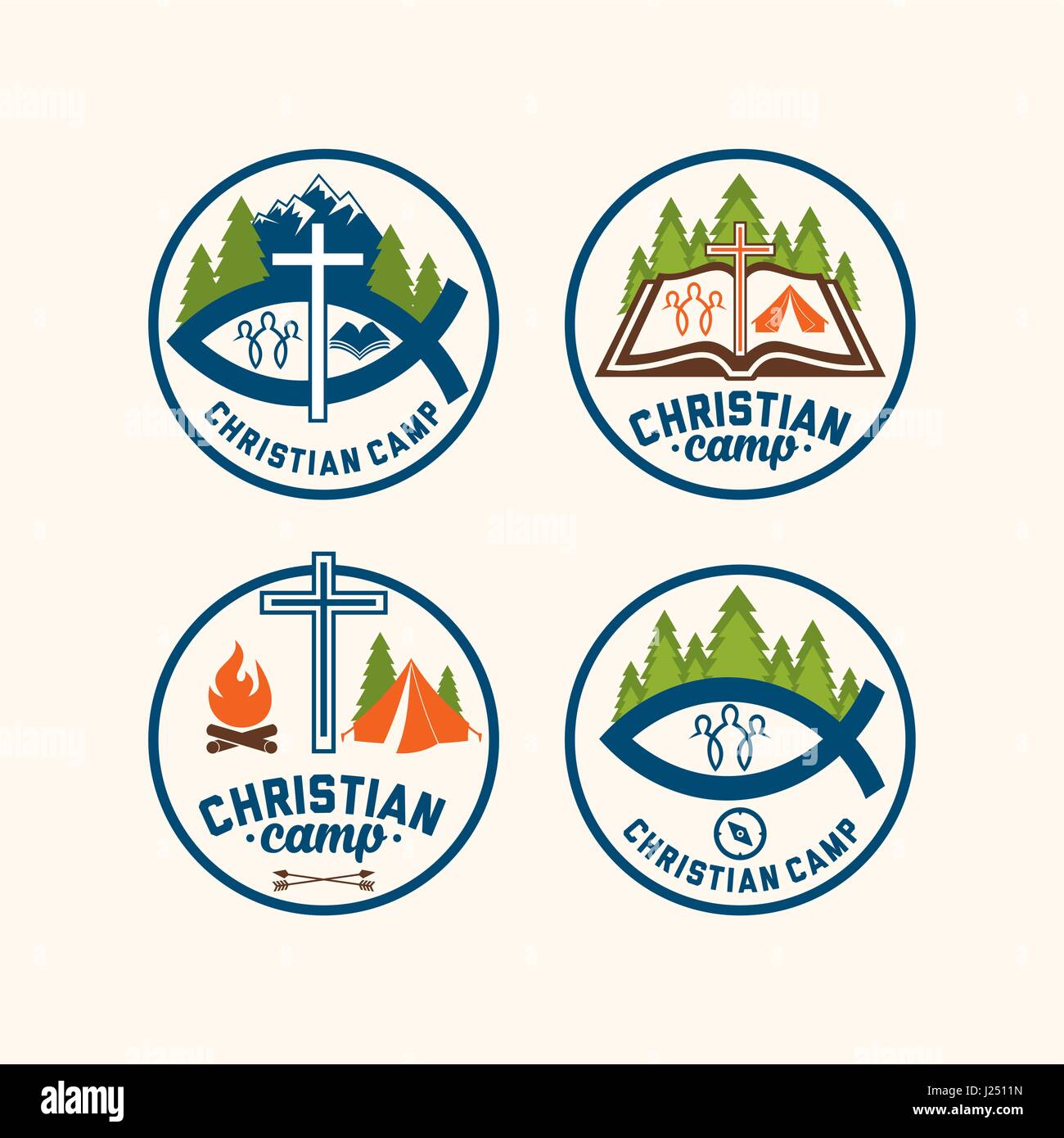 Logotype of a Christian camp, a summer camp Stock Vector Image & Art ...