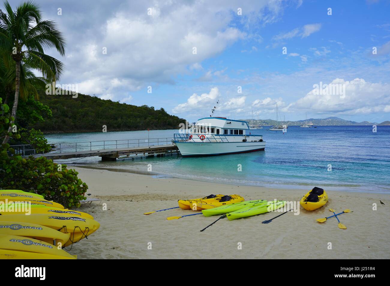 View of Caneel Bay, a luxury resort hotel located on a peninsula in St ...