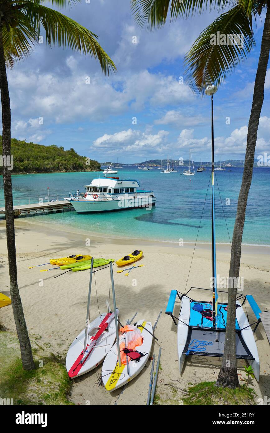 View of Caneel Bay, a luxury resort hotel located on a peninsula in St ...