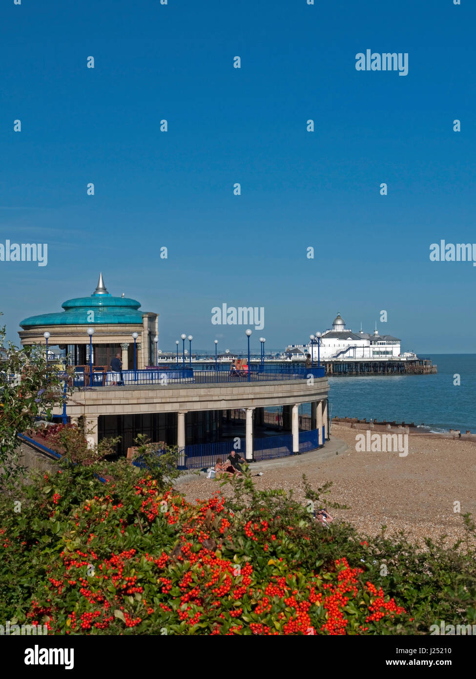 The Colourful Eastbourne Seafront with its iconic Bandstand and Pier ...