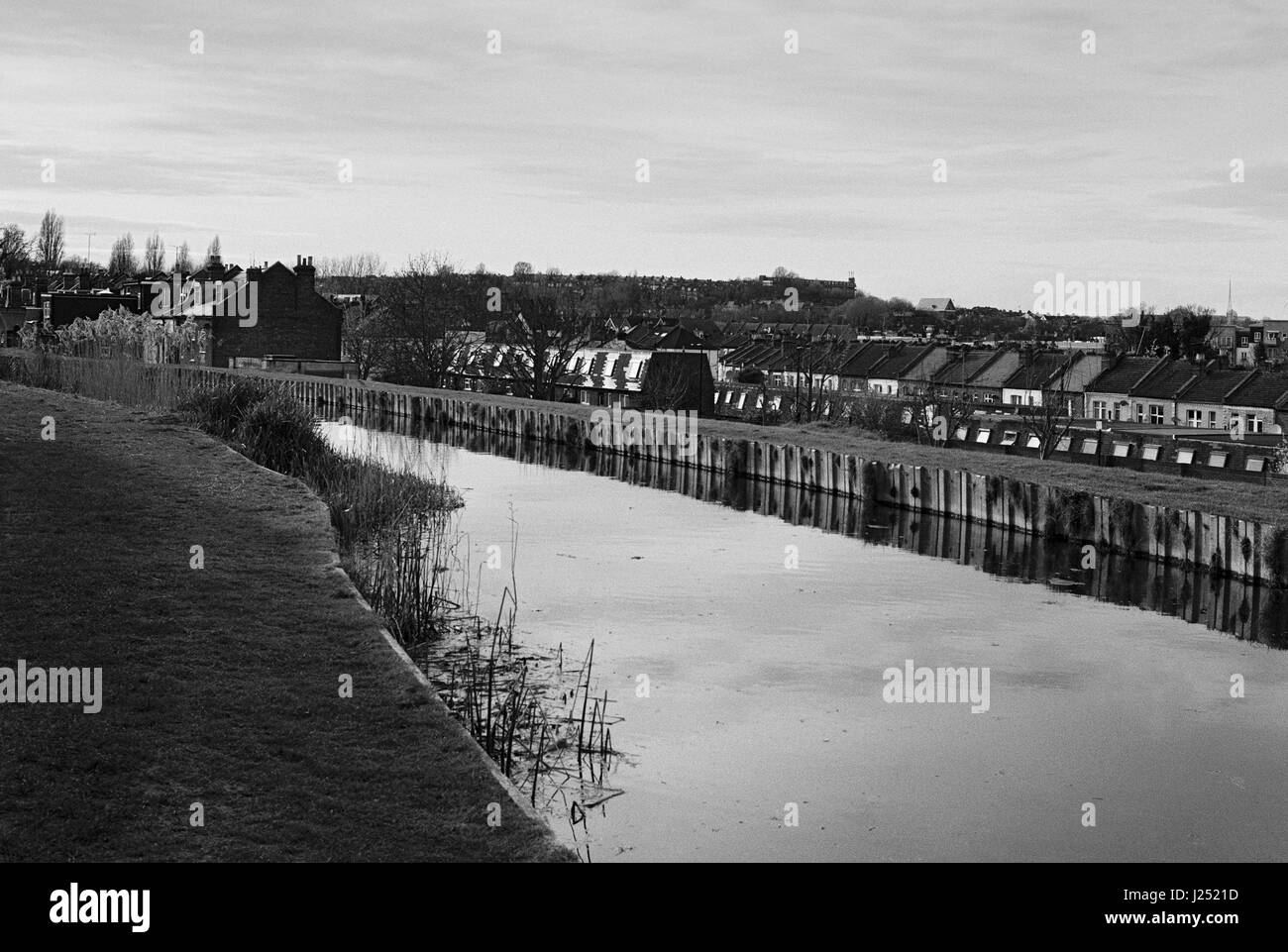 New river channel Black and White Stock Photos & Images - Alamy