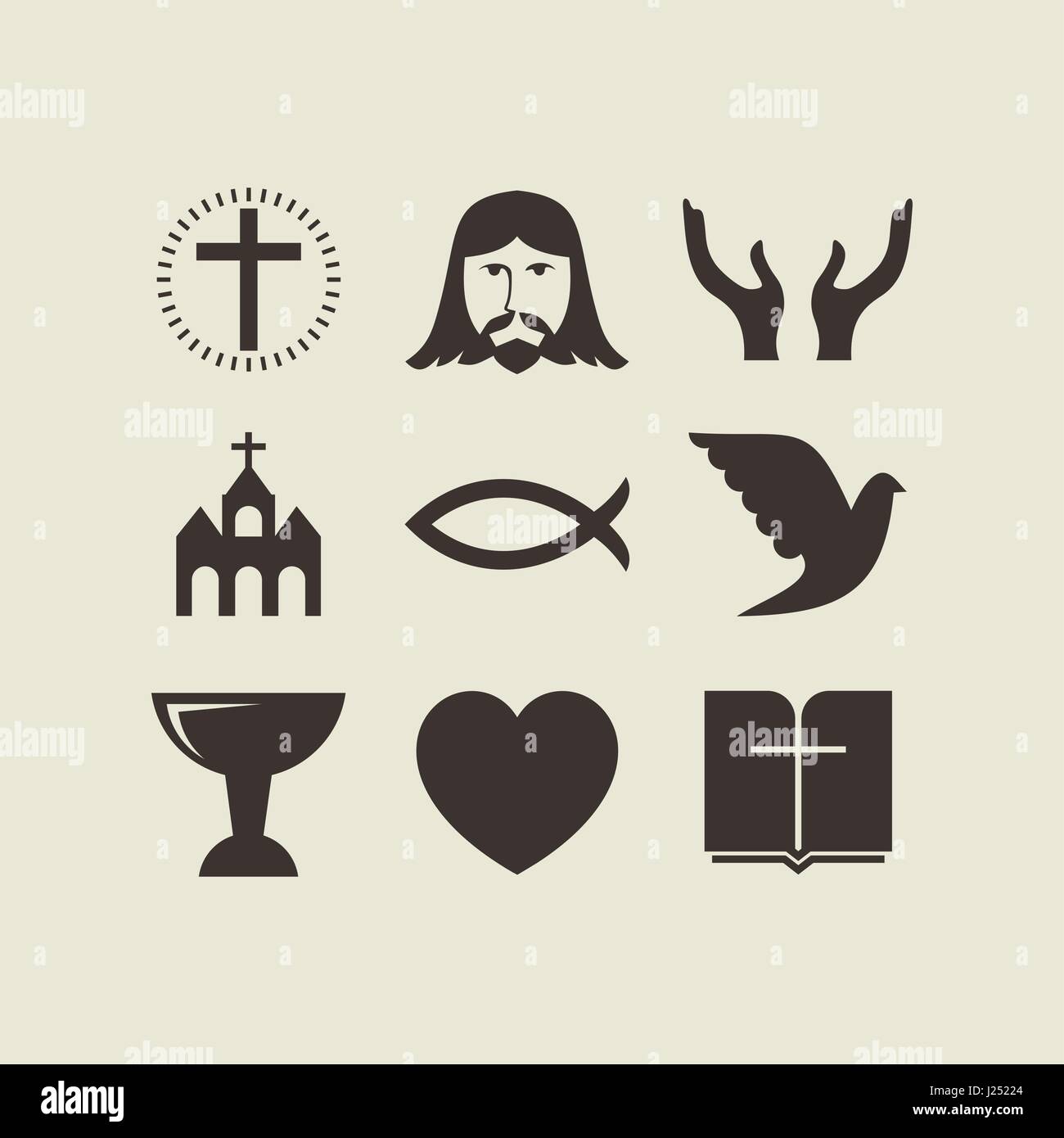 Large set of Christian symbols Stock Vector Image & Art - Alamy