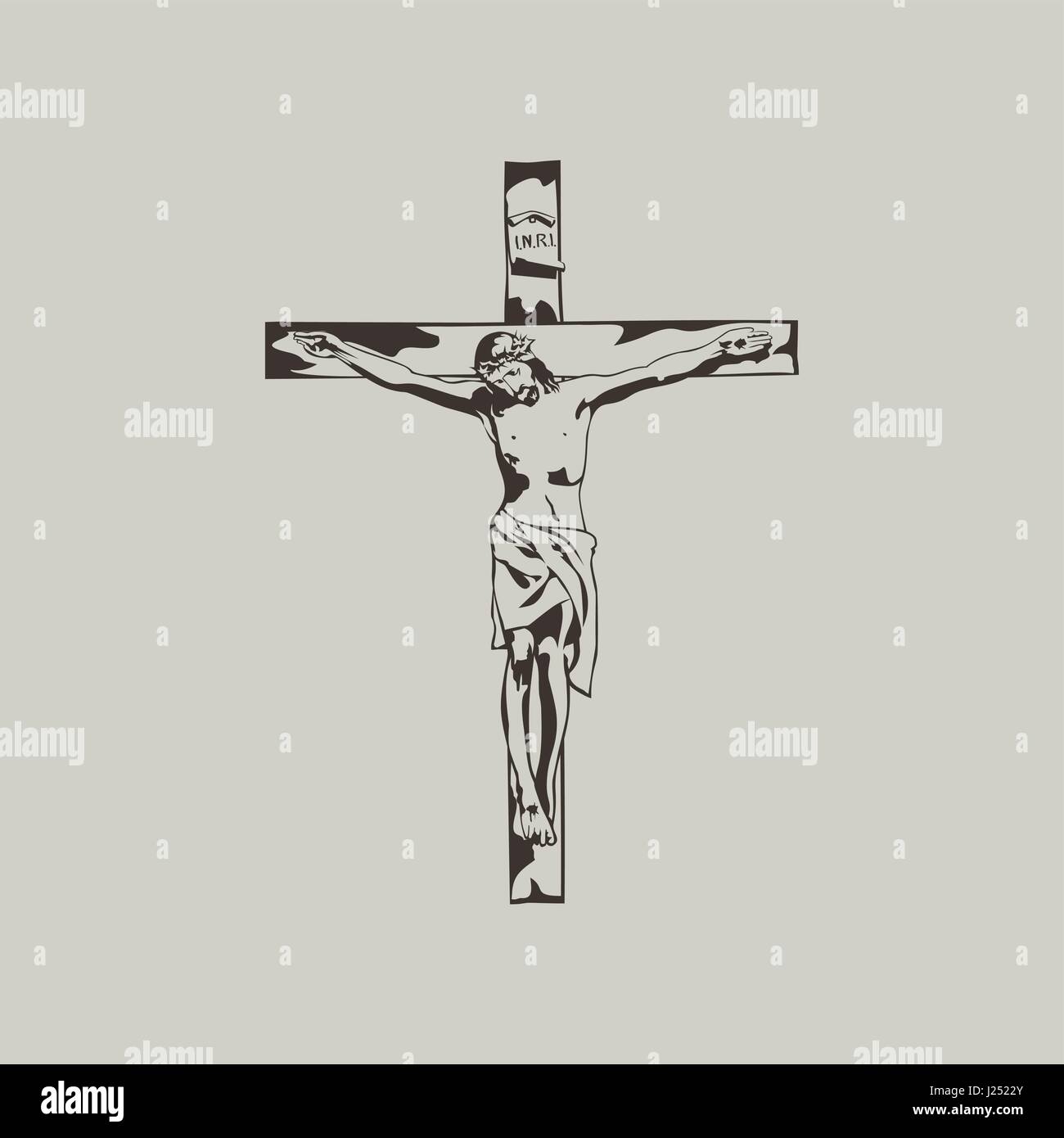 Jesus christ crucified in church Stock Vector Images - Alamy