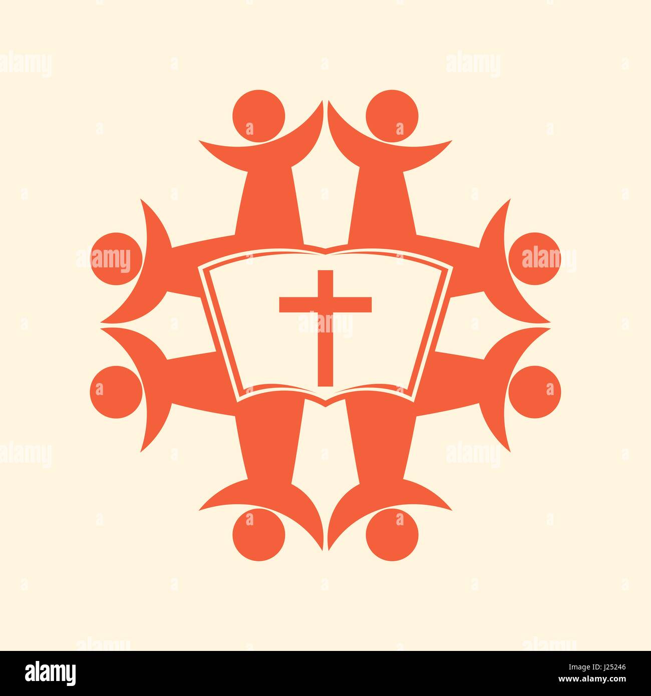 Church logo. Believers united by the teaching of Christ. Living church ...