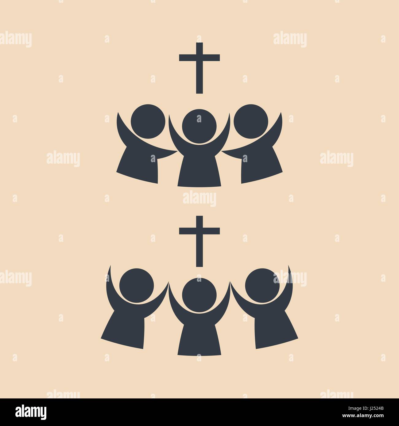 Church logo. Believers united by the teaching of Christ. Living church ...