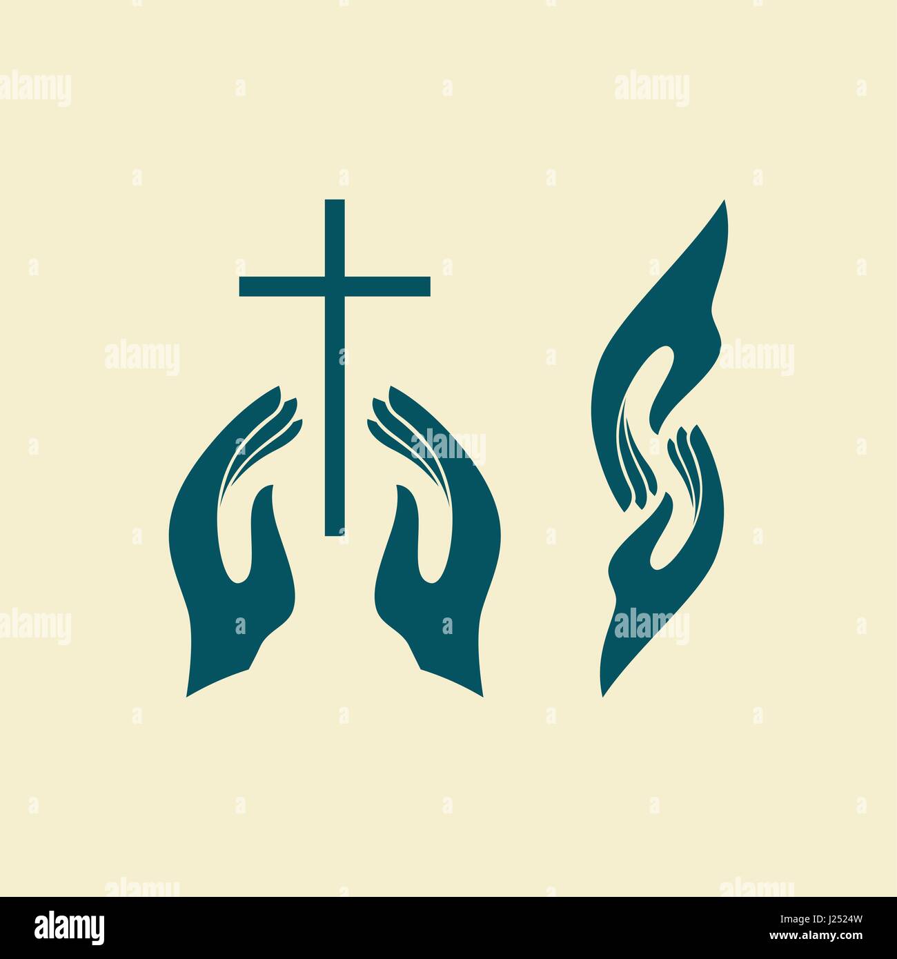 Church logo. Believers united by the teaching of Christ. Living church ...