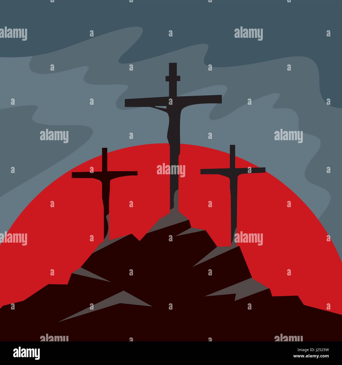 Three crosses on Calvary Stock Vector Image & Art - Alamy