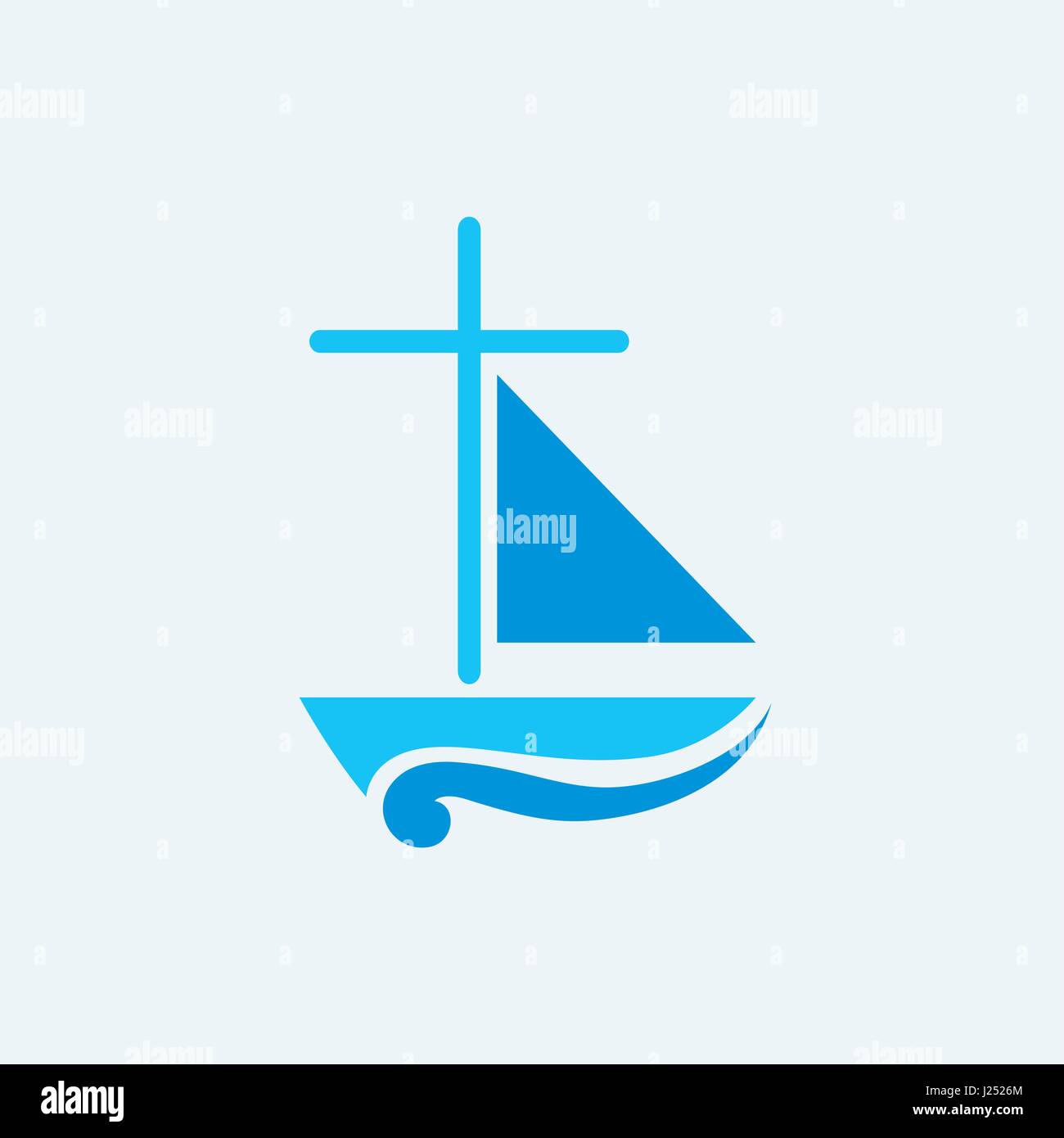 Church logo. Cross of Jesus Christ by boat Stock Vector Image & Art - Alamy