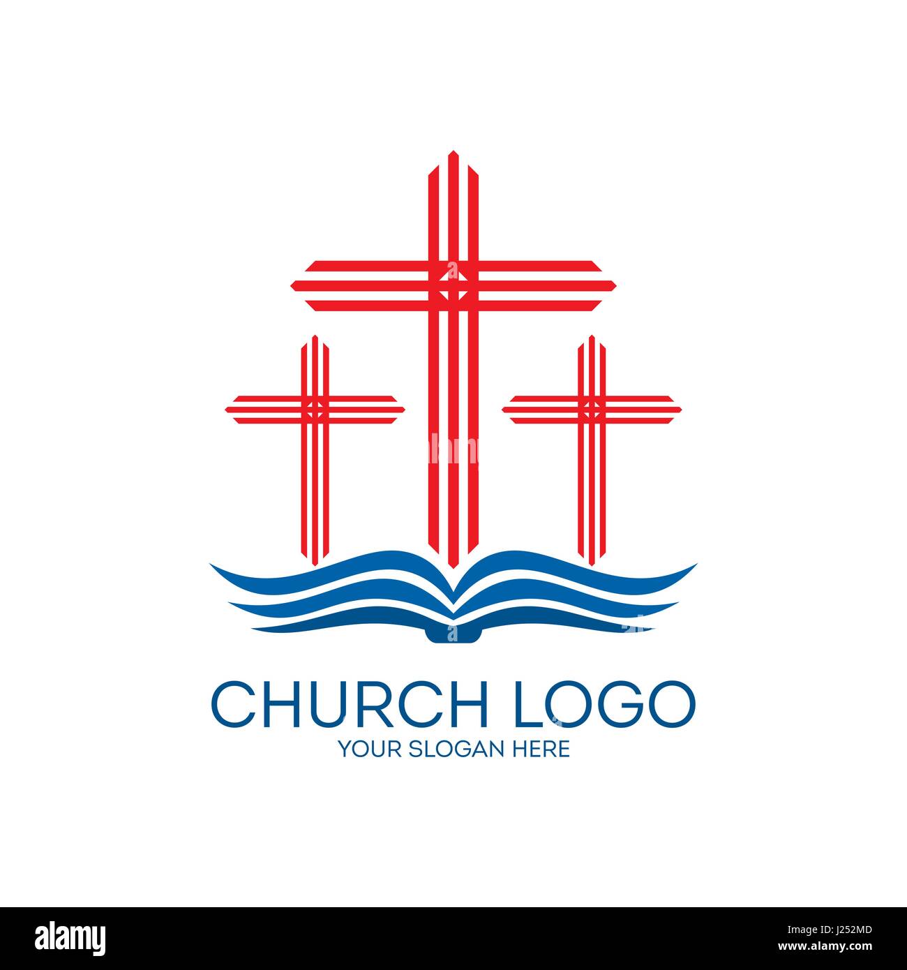 Church logo. An open bible and three crosses Stock Vector Image & Art ...