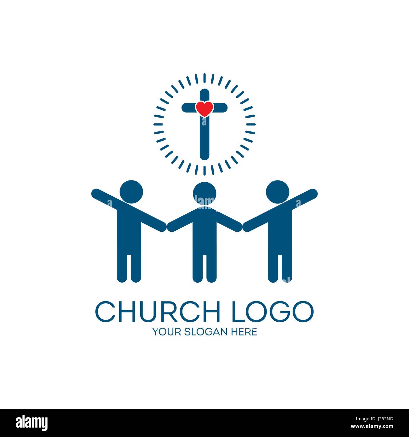 Church logo. Believers worshiping Jesus Christ Stock Vector Image & Art ...