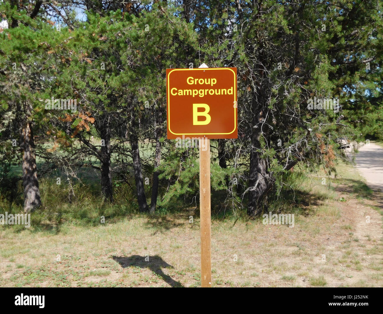 Group Camping Site B Sign Stock Photo - Alamy