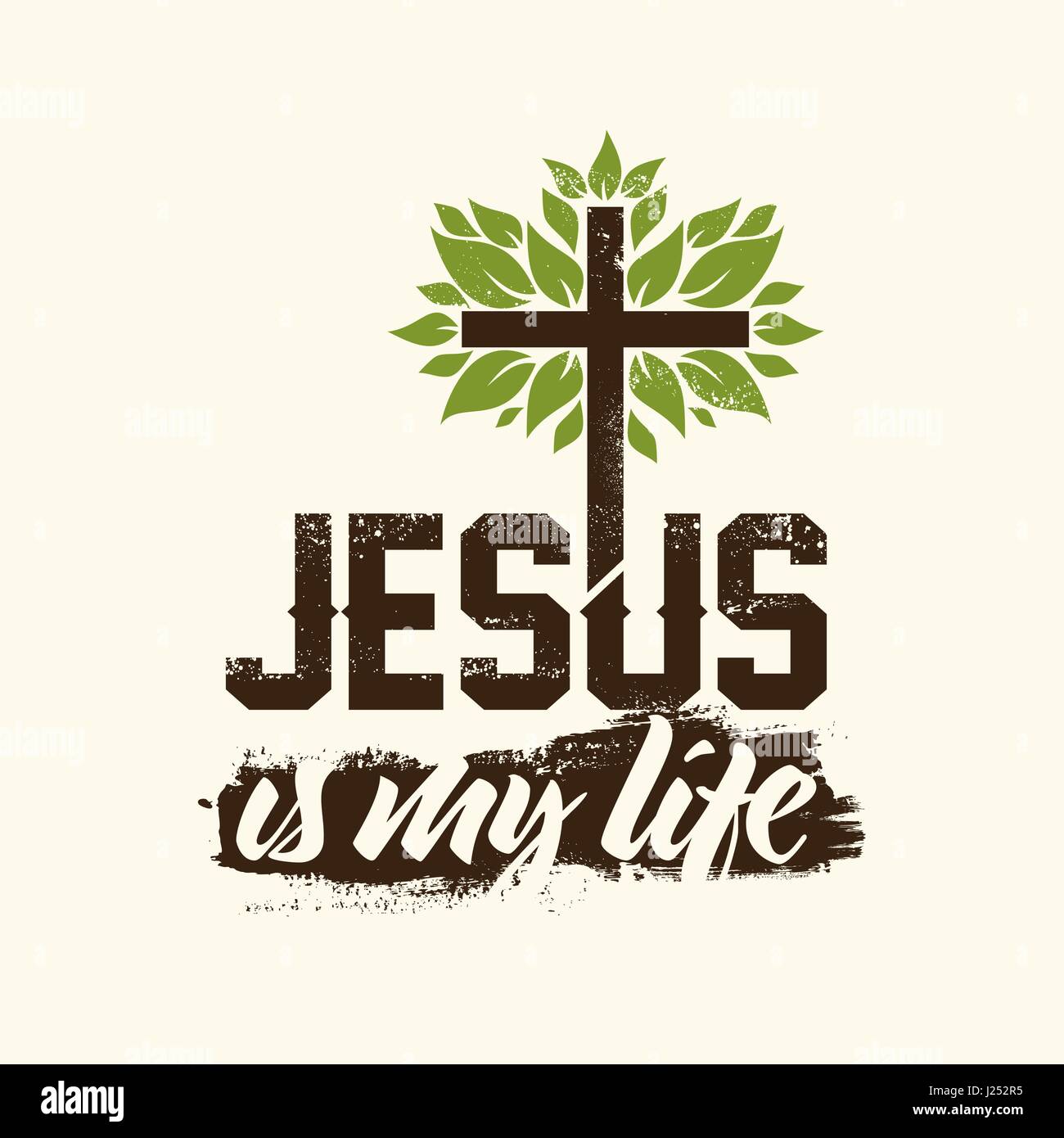 Christian print. Jesus is my life Stock Vector Art & Illustration ...