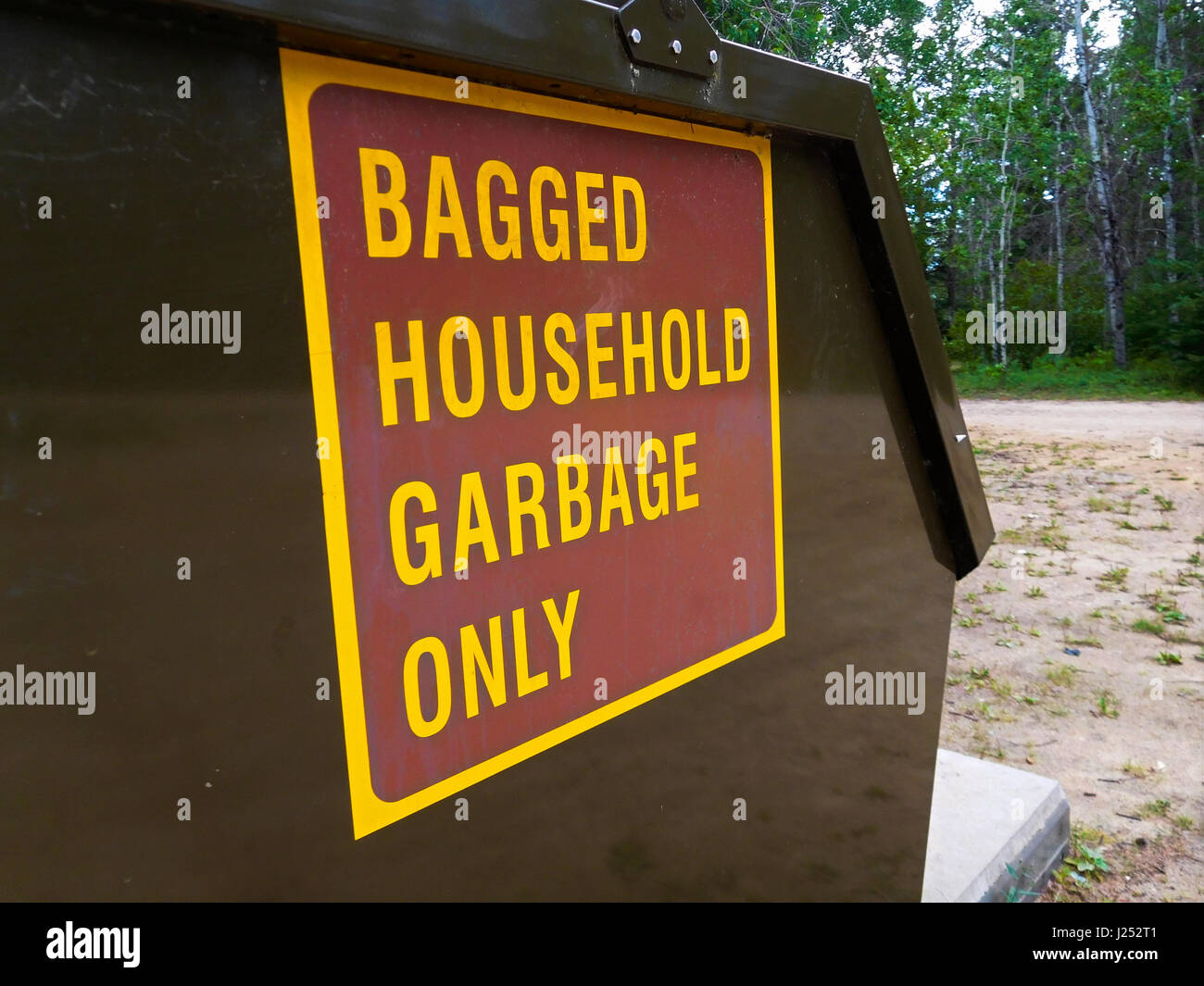 Household Garbage Only Sign on Dumpster Stock Photo - Alamy