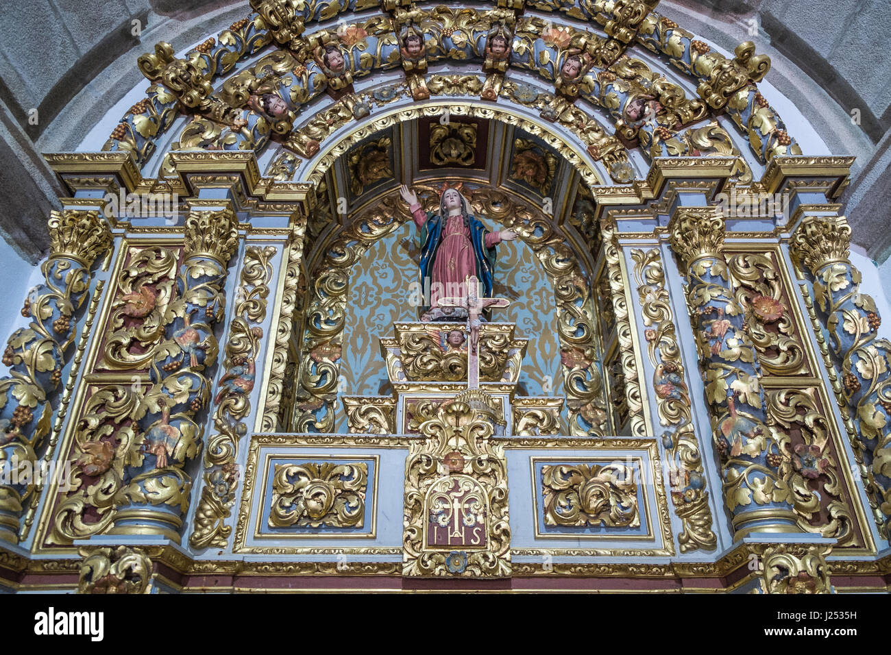 Religious figure in a Portuguese church Stock Photo - Alamy