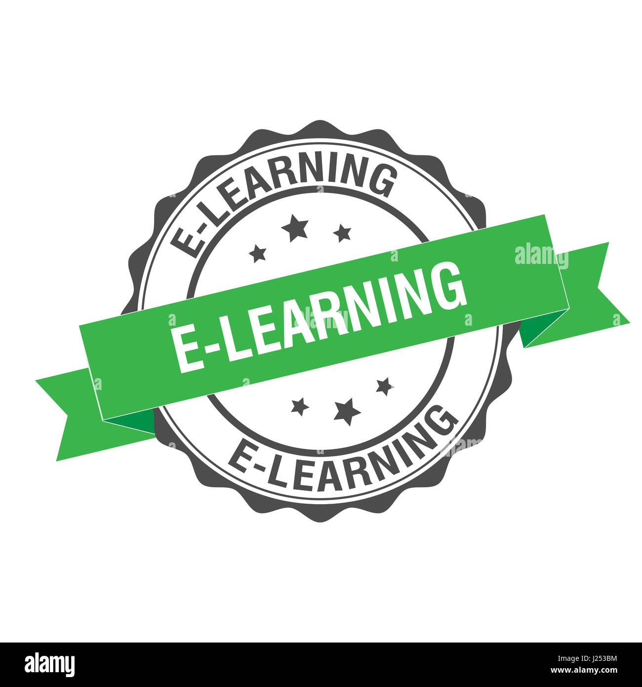 E -learning stamp illustration Stock Photo - Alamy