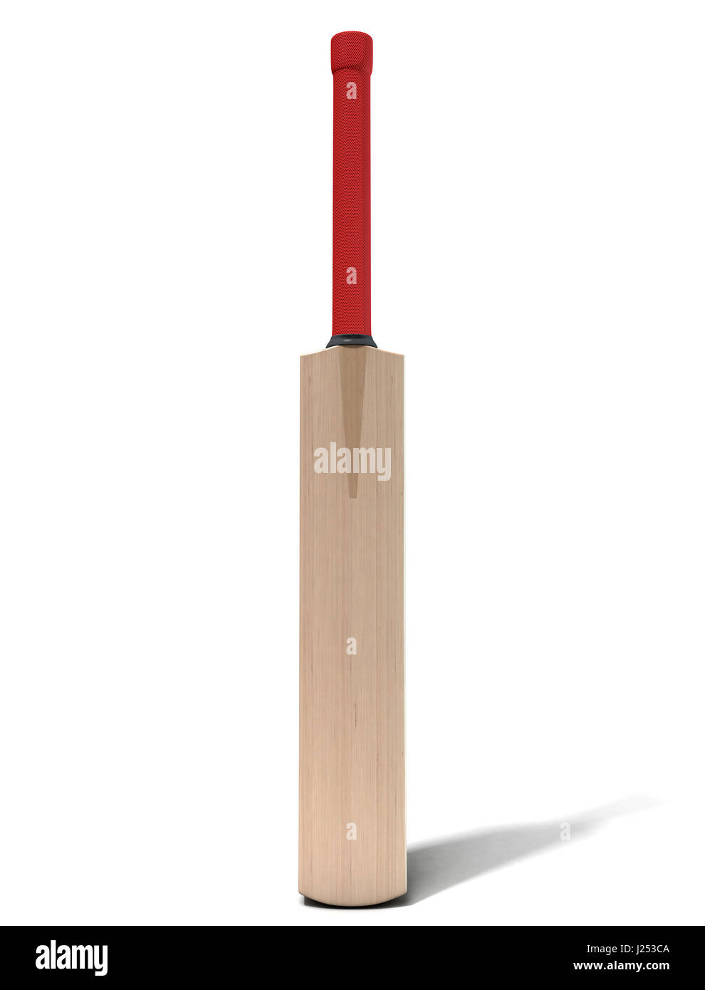 A generic wooden cricket bat on an isolated white background - 3D ...