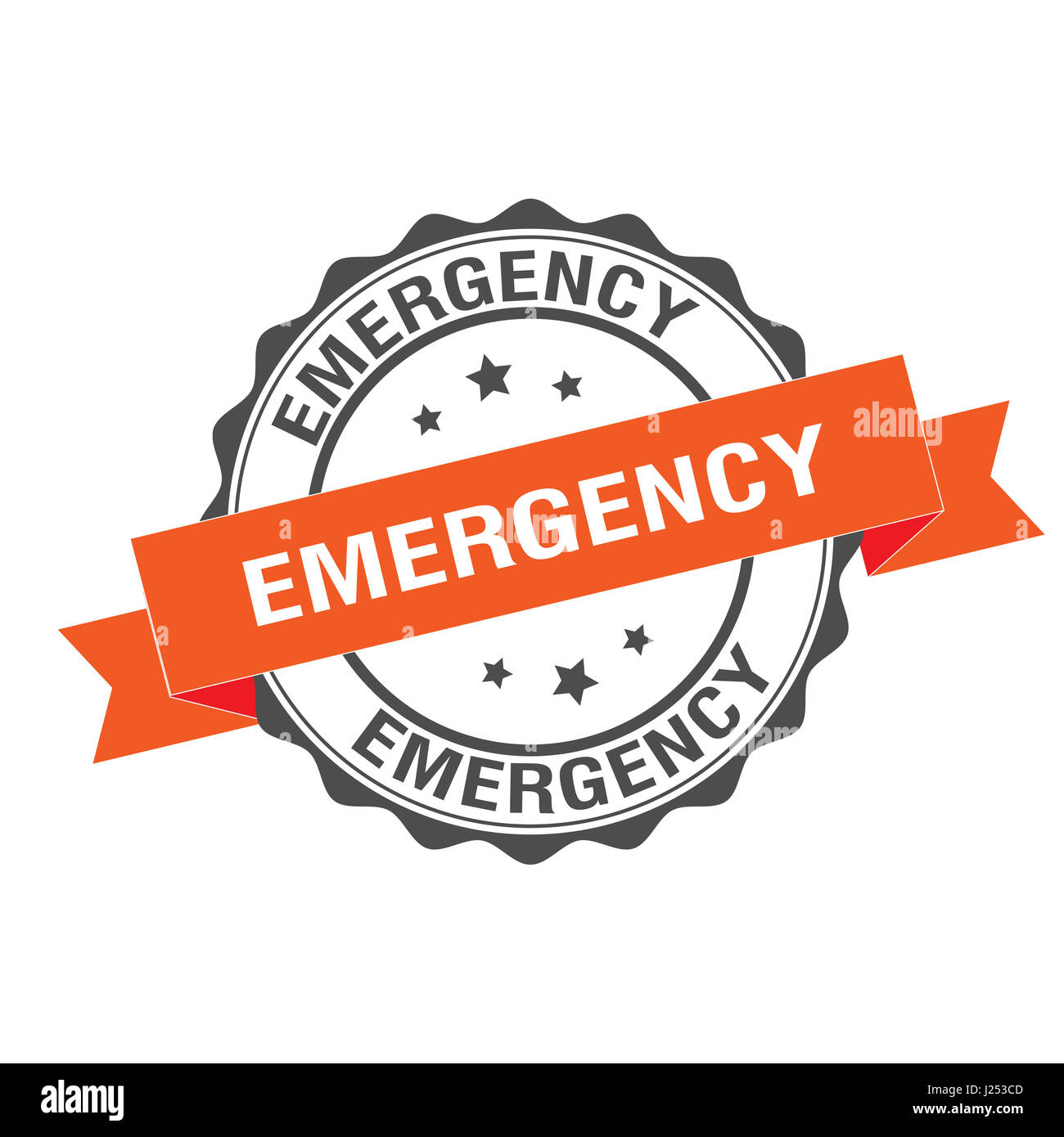 Emergency stamp illustration Stock Photo - Alamy