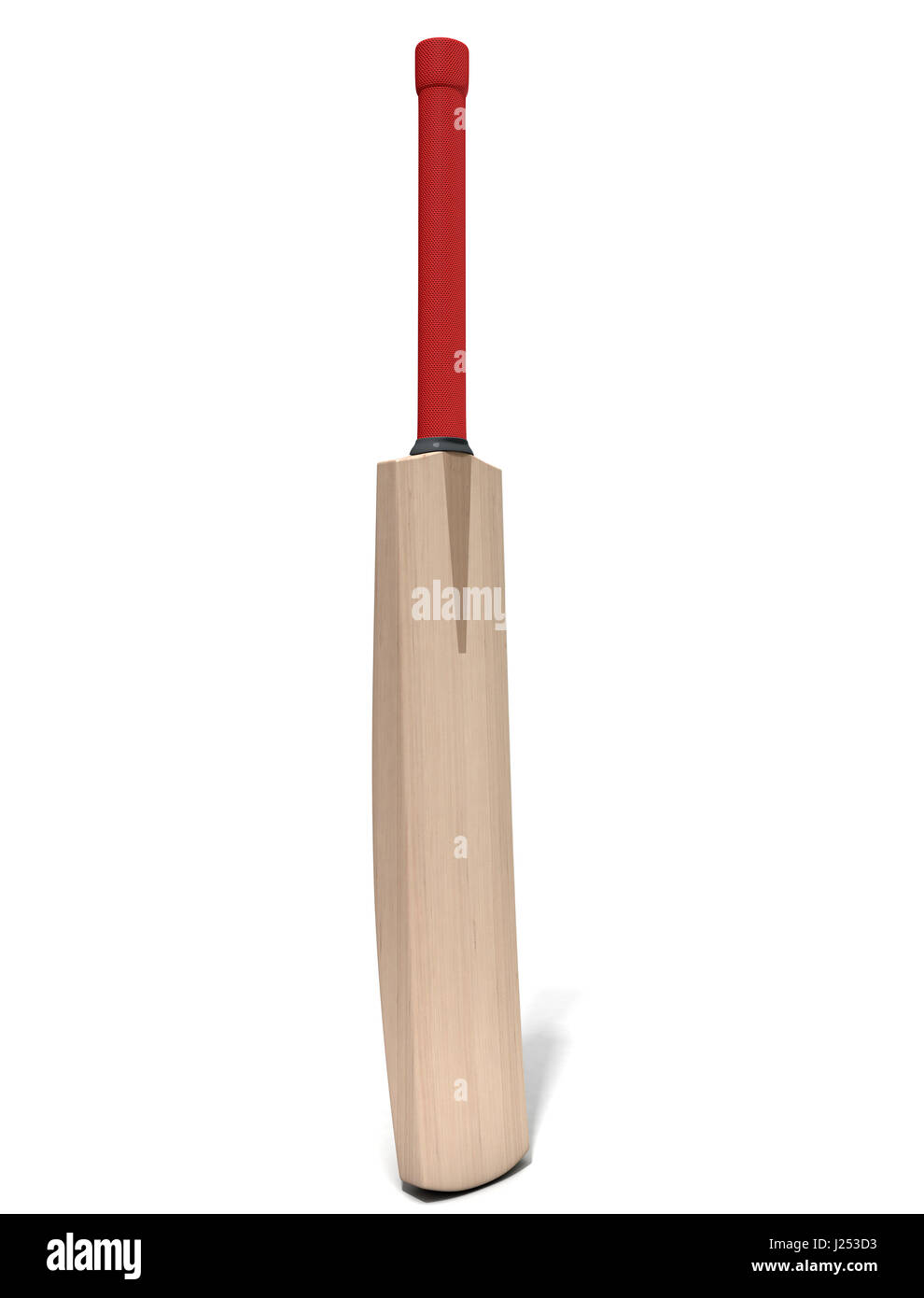 A generic wooden cricket bat on an isolated white background - 3D ...