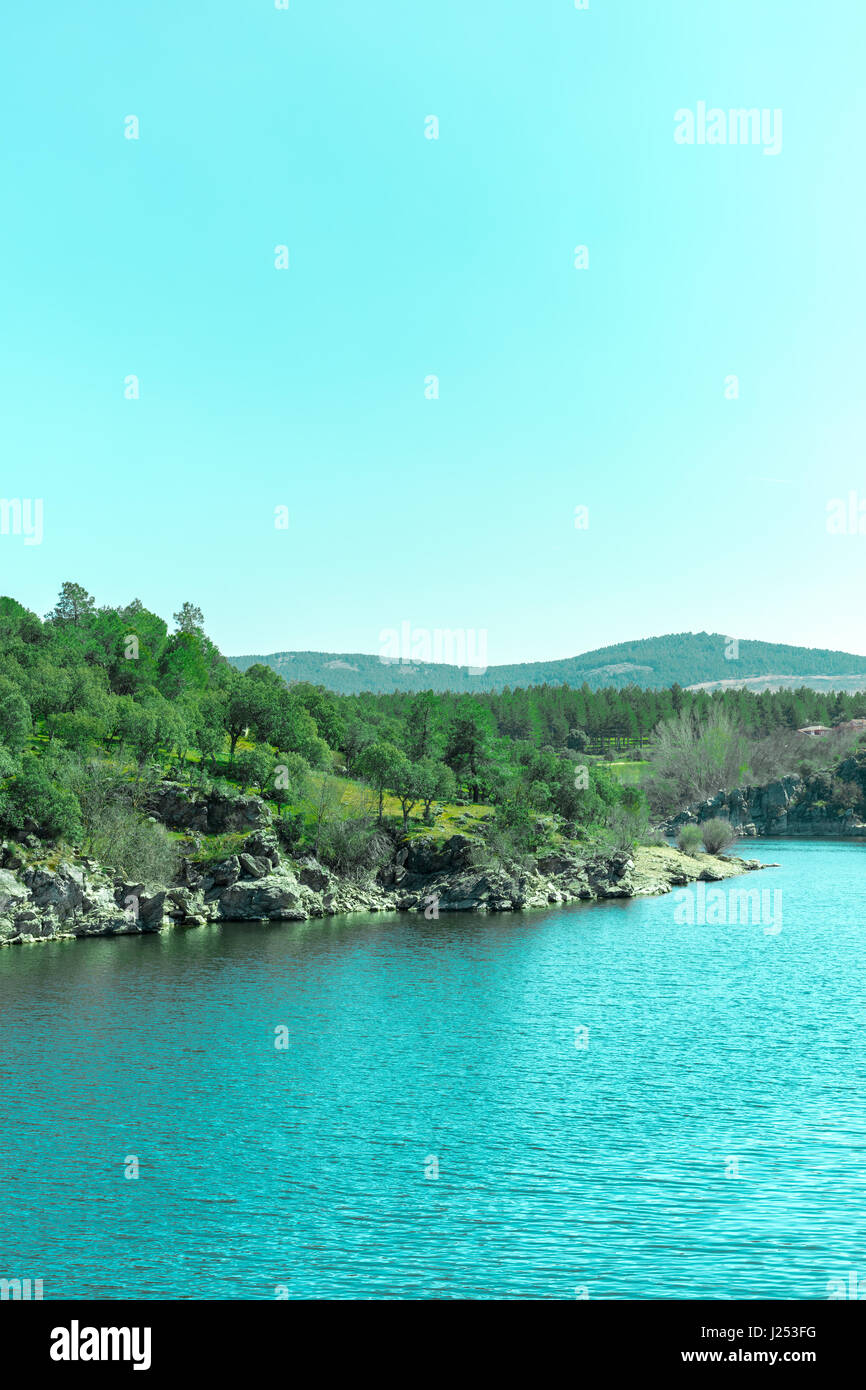 The river Lozoya in the community of Madrid, near the town of Buitrago ...