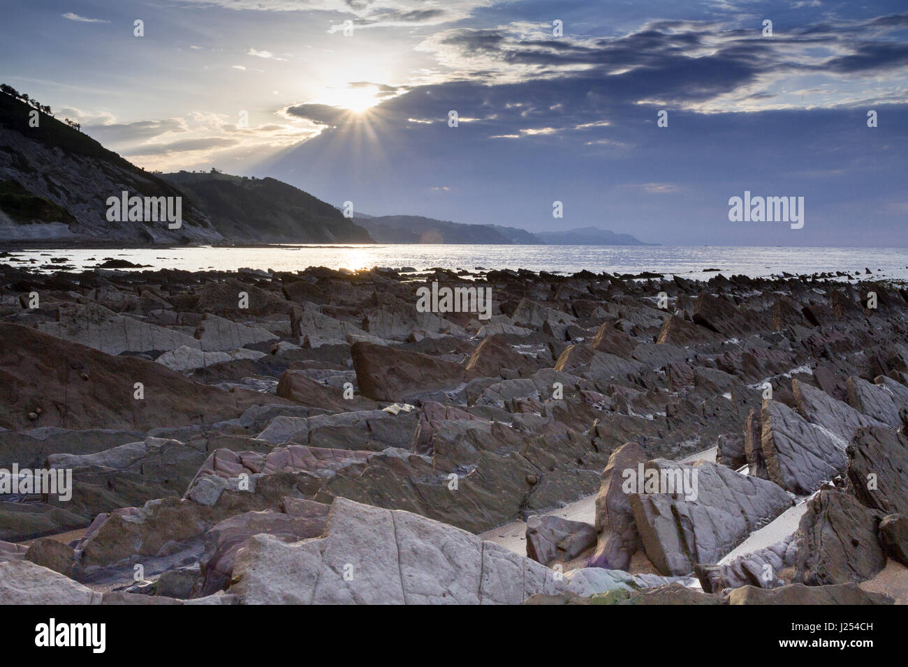 Flysch in Sakoneta beach, Basque Country Stock Photo - Alamy