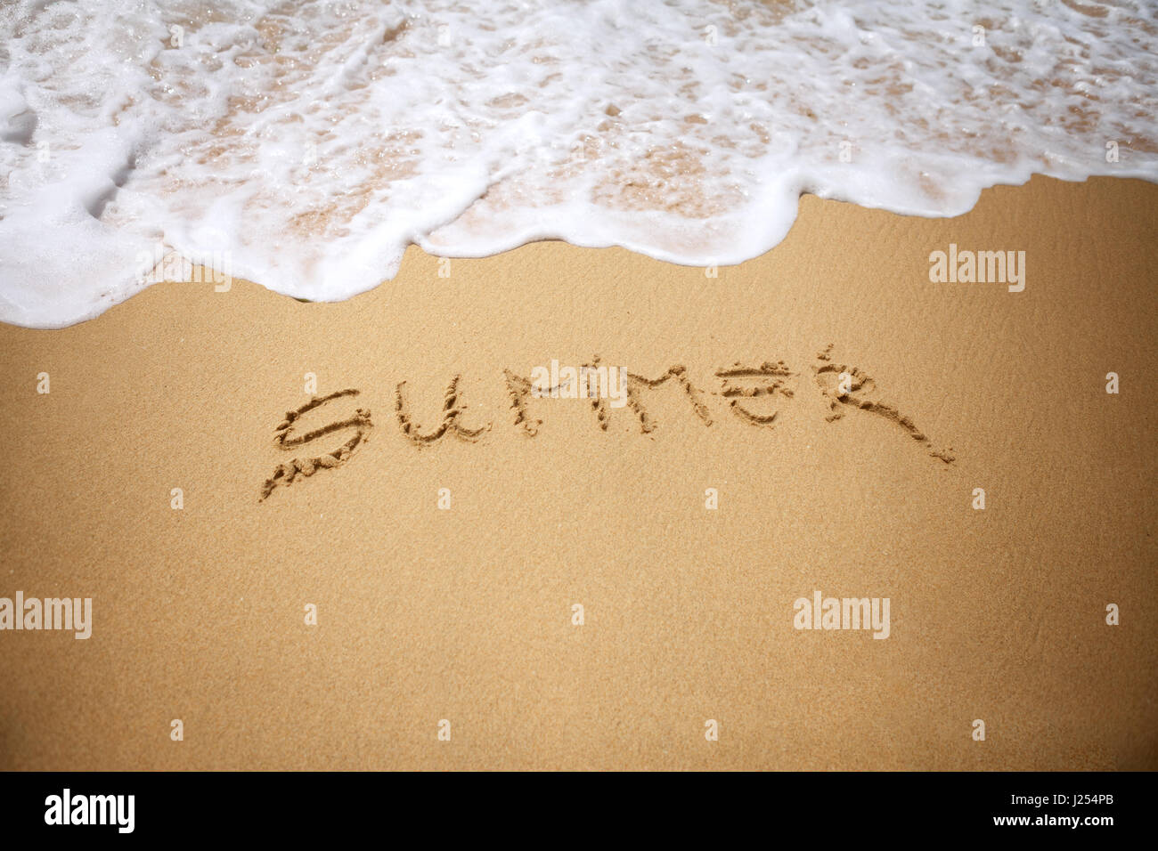 word summer written in sand Stock Photo - Alamy