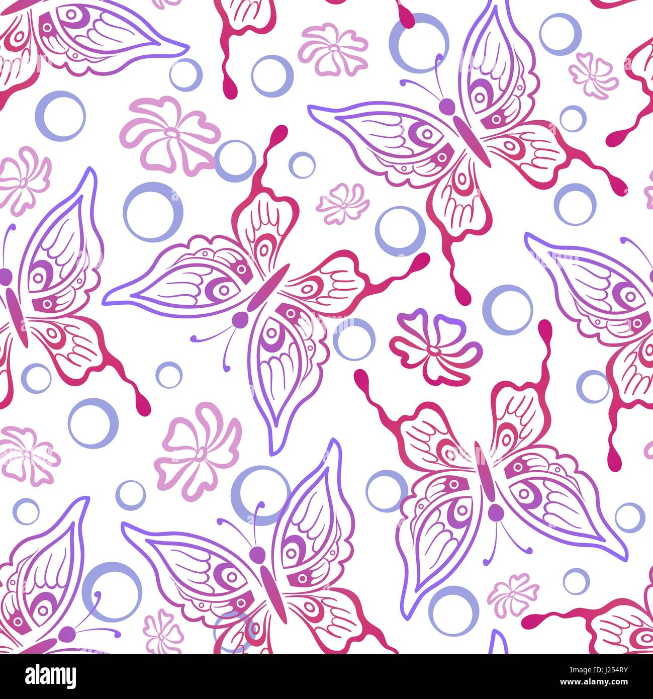 Seamless, Butterflies Contours Stock Vector Image & Art - Alamy