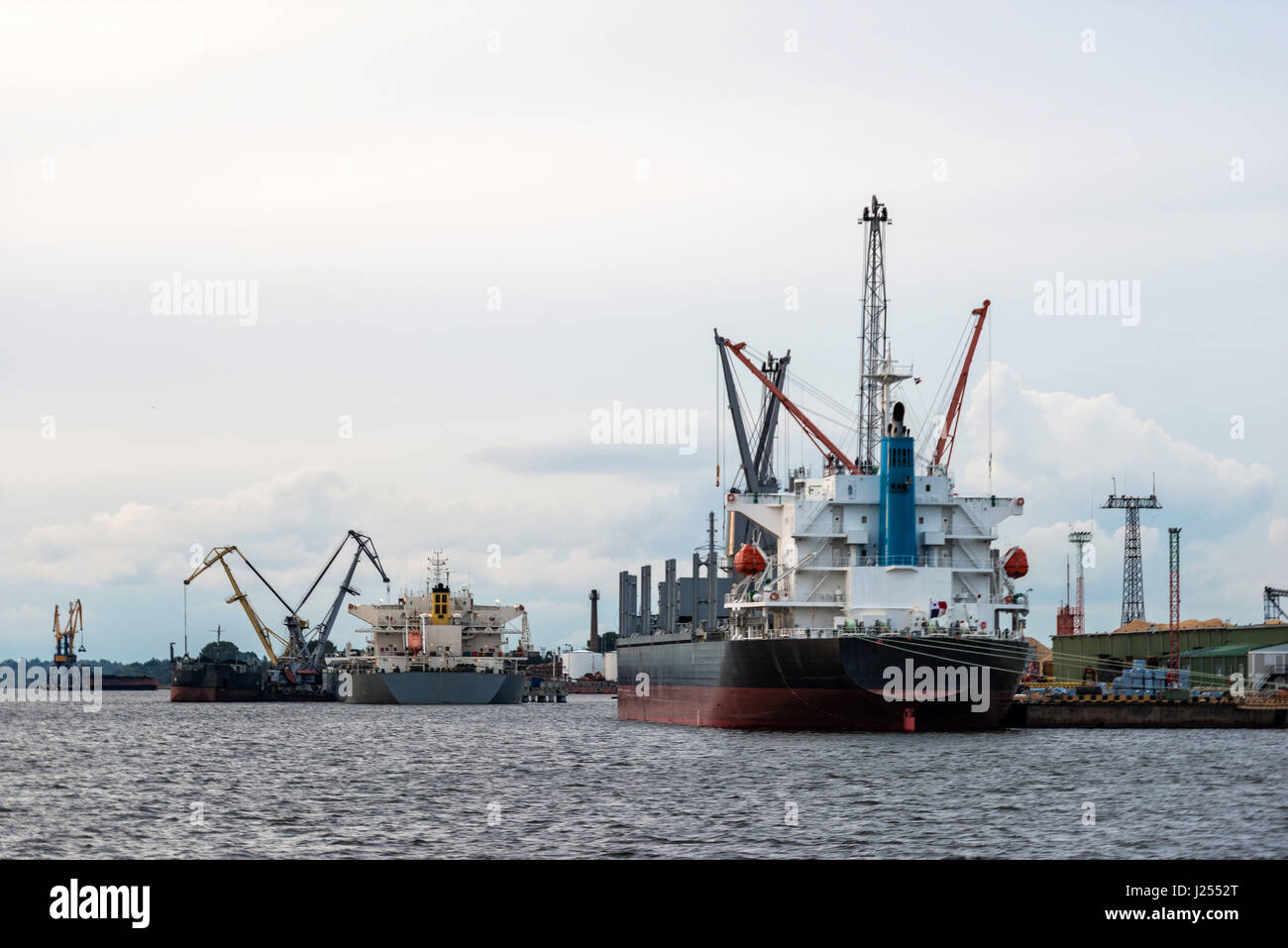 Ship transshipment of the port channel Stock Photo - Alamy