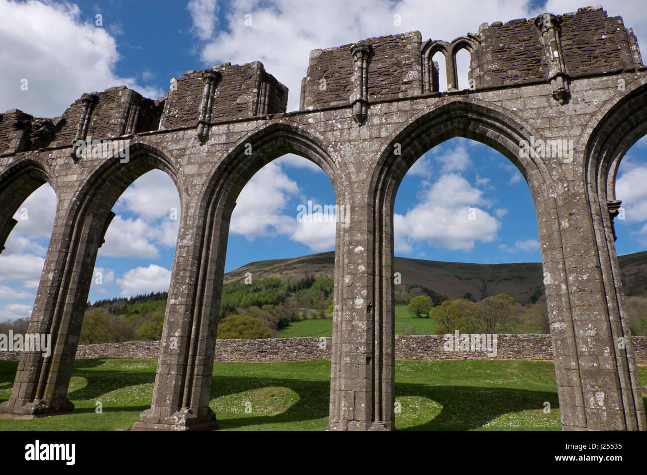 Site of medieval Llanthony Abbey, of the Cistercian order of monks, at ...