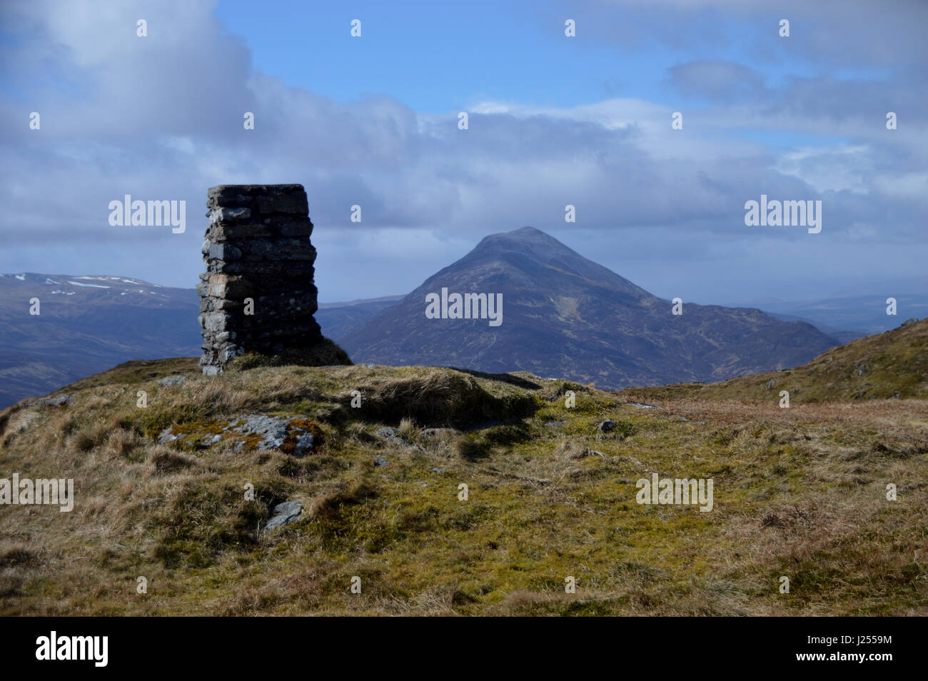 The Scottish Mountain Munro Schiehallion from Summit of the Corbett ...