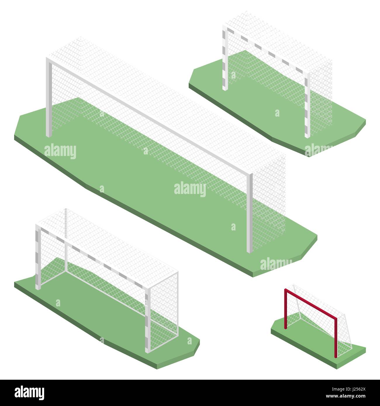 Gate of different size and shapes for playing soccer in isometric ...