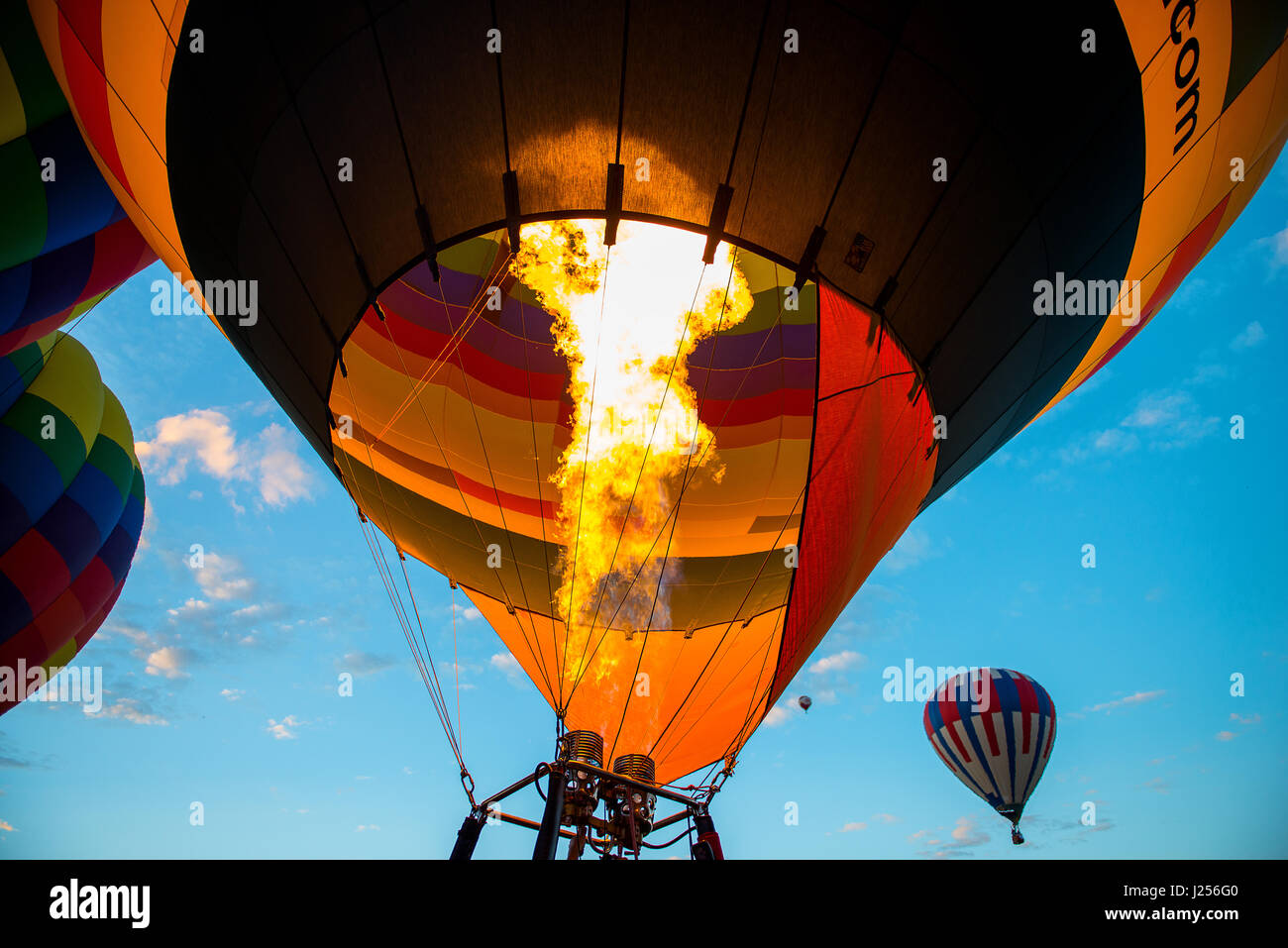 Hot Air balloon take off at the Albuquerque Hot Air Balloon Festival in ...