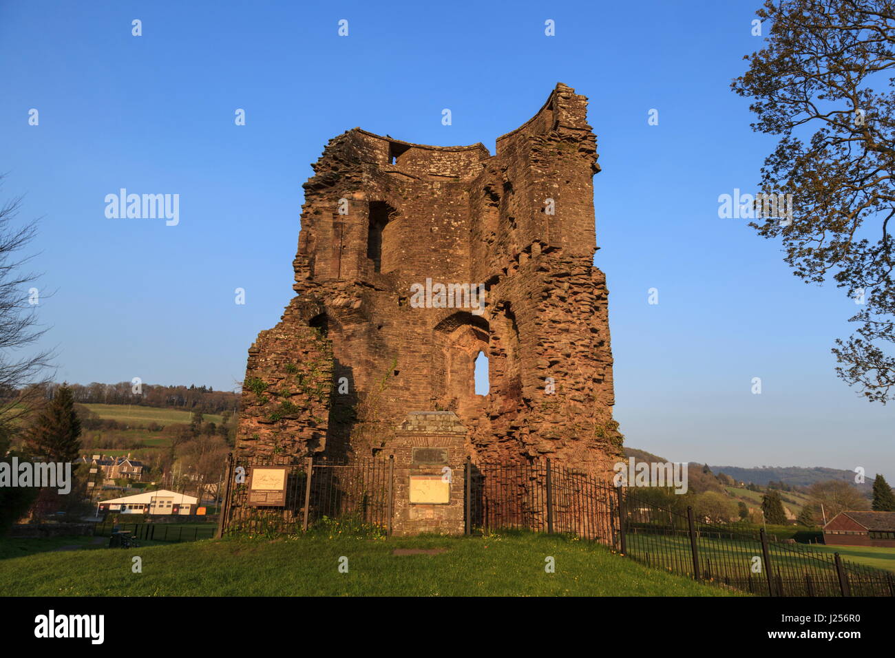The ruins of Crickhowell Castle, also known as Alisby's castle Stock ...