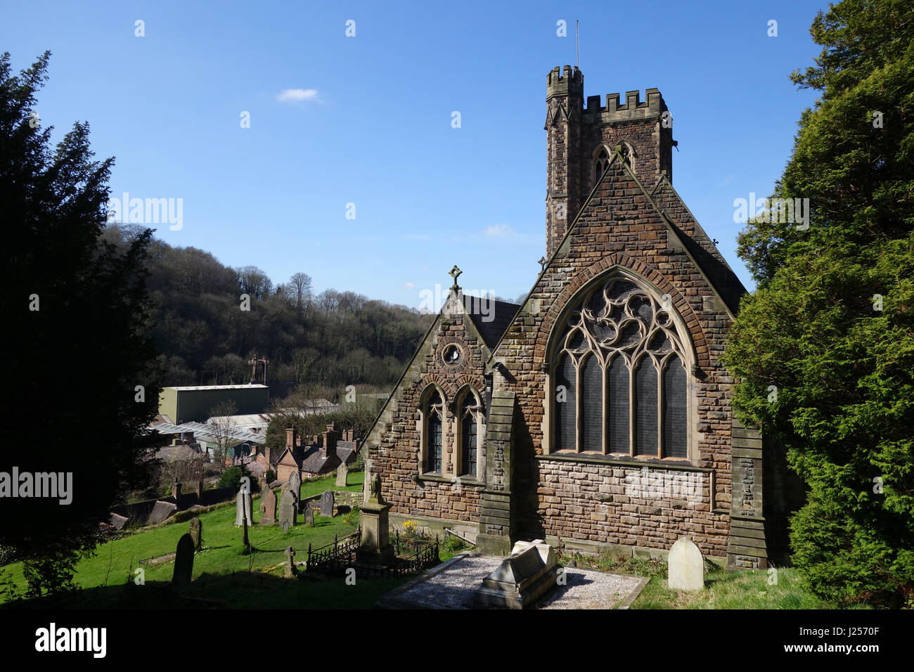 Coalbrookdale graveyard cemetery at 19th century Holy Trinity Church ...
