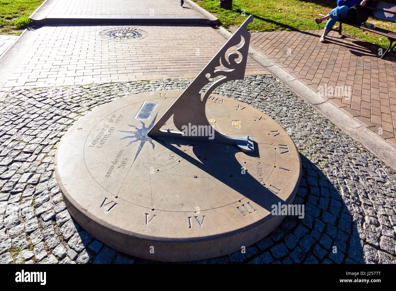 Sundial on the ground with Jan Heweliusz's Scutum constellation of ...
