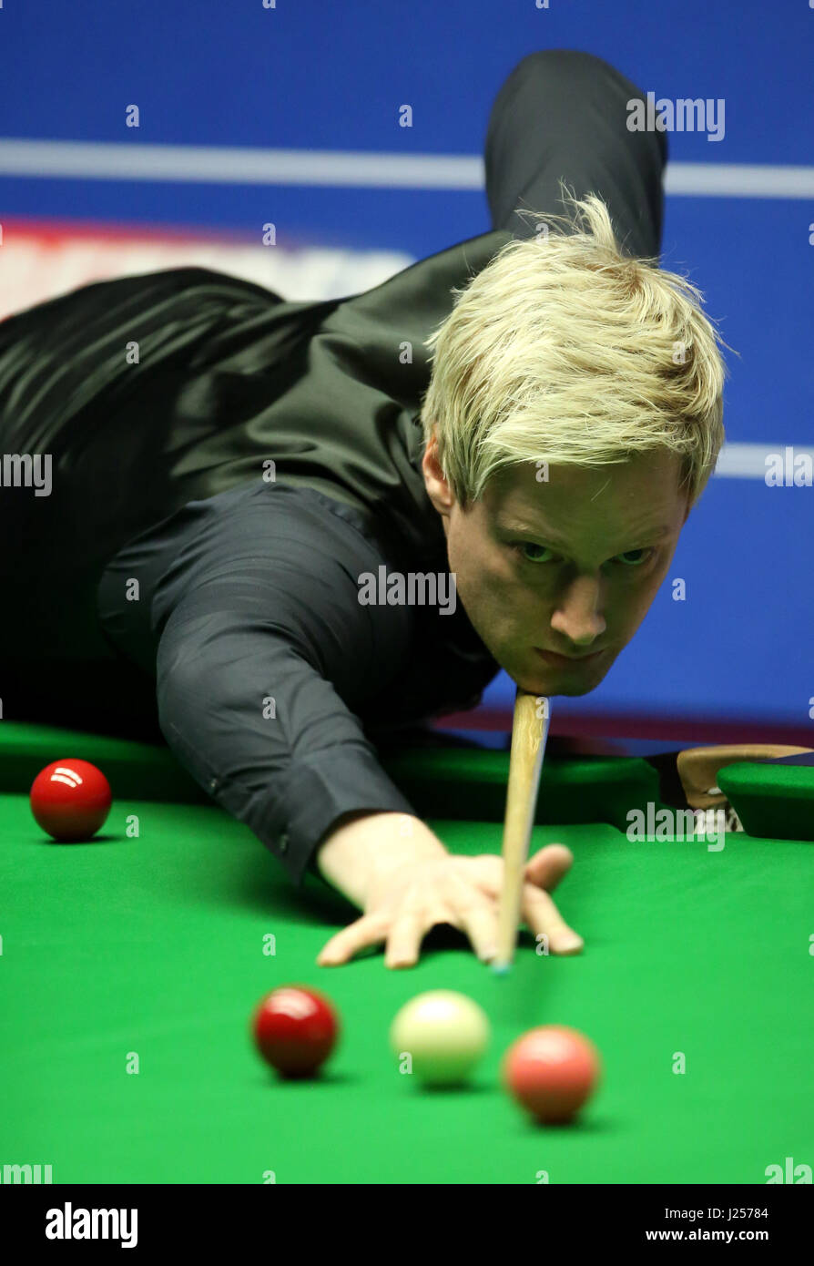 Neil Robertson during his match against Marco Fu on day Ten of the ...