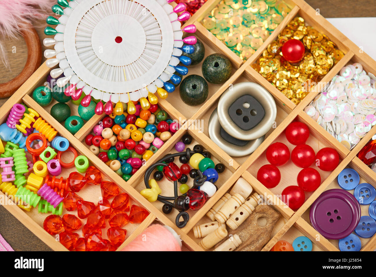 set of accessories and jewelry to embroidery, haberdashery, sewing ...