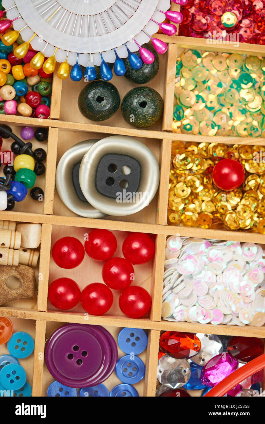 set of accessories and jewelry to embroidery, haberdashery, sewing ...
