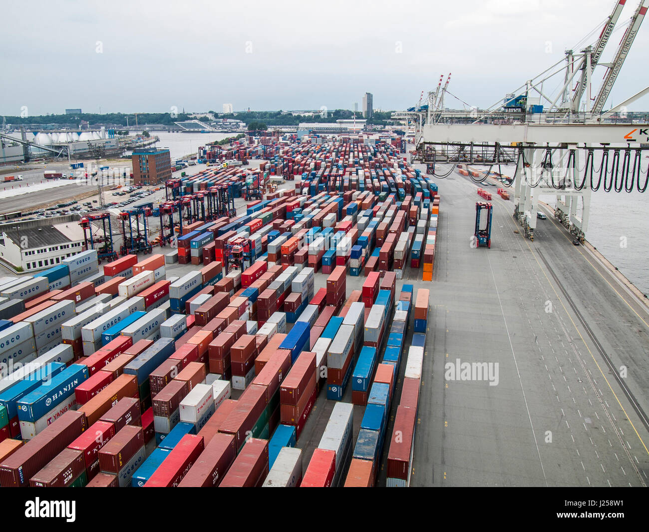 CTT Container Terminal Tollerort in the Port of Hamburg, Germany Stock Photo - Alamy