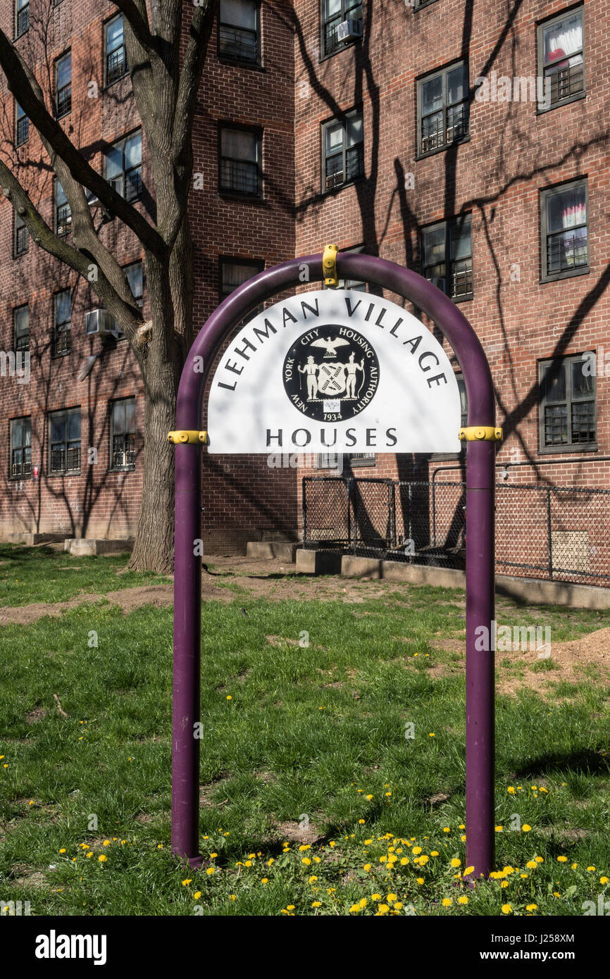 Lehman Village Houses Sign in East Harlem, NYC, USA Stock Photo - Alamy