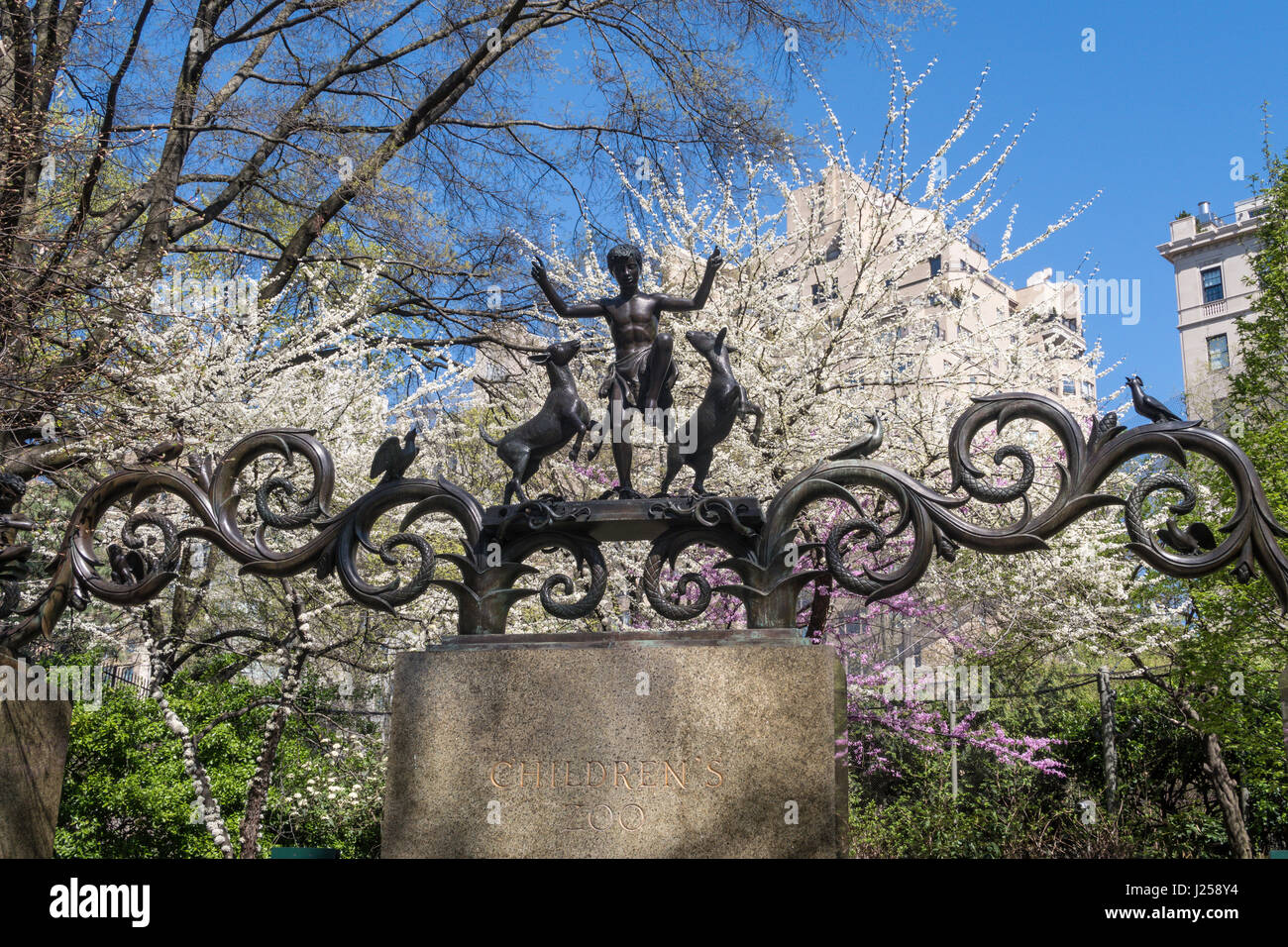 The Lehman Gates are a Bronze Sculptural Landmark at the Children's Zoo ...