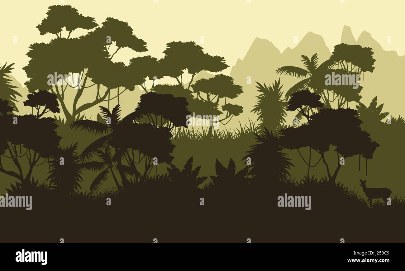 Beauty landscape forest silhouette style Stock Vector Image & Art - Alamy