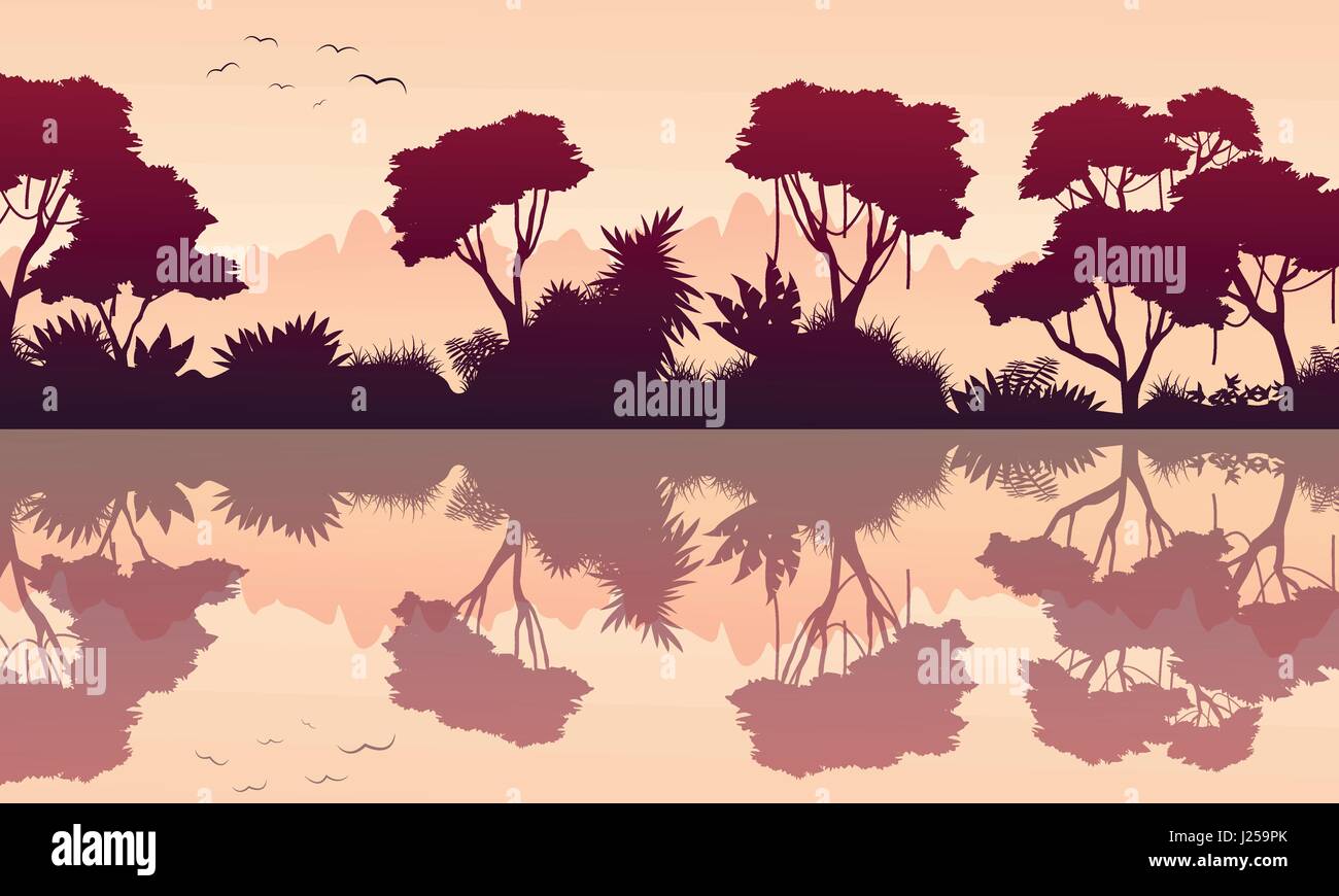 Reflection bushes Stock Vector Images - Alamy