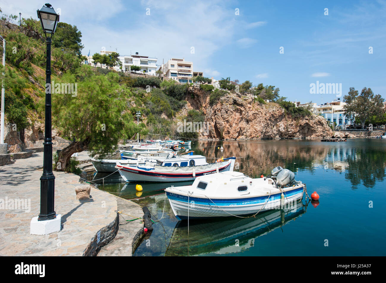Agios Nikolaos, a coastal town on the Greek island of Crete.Saint ...