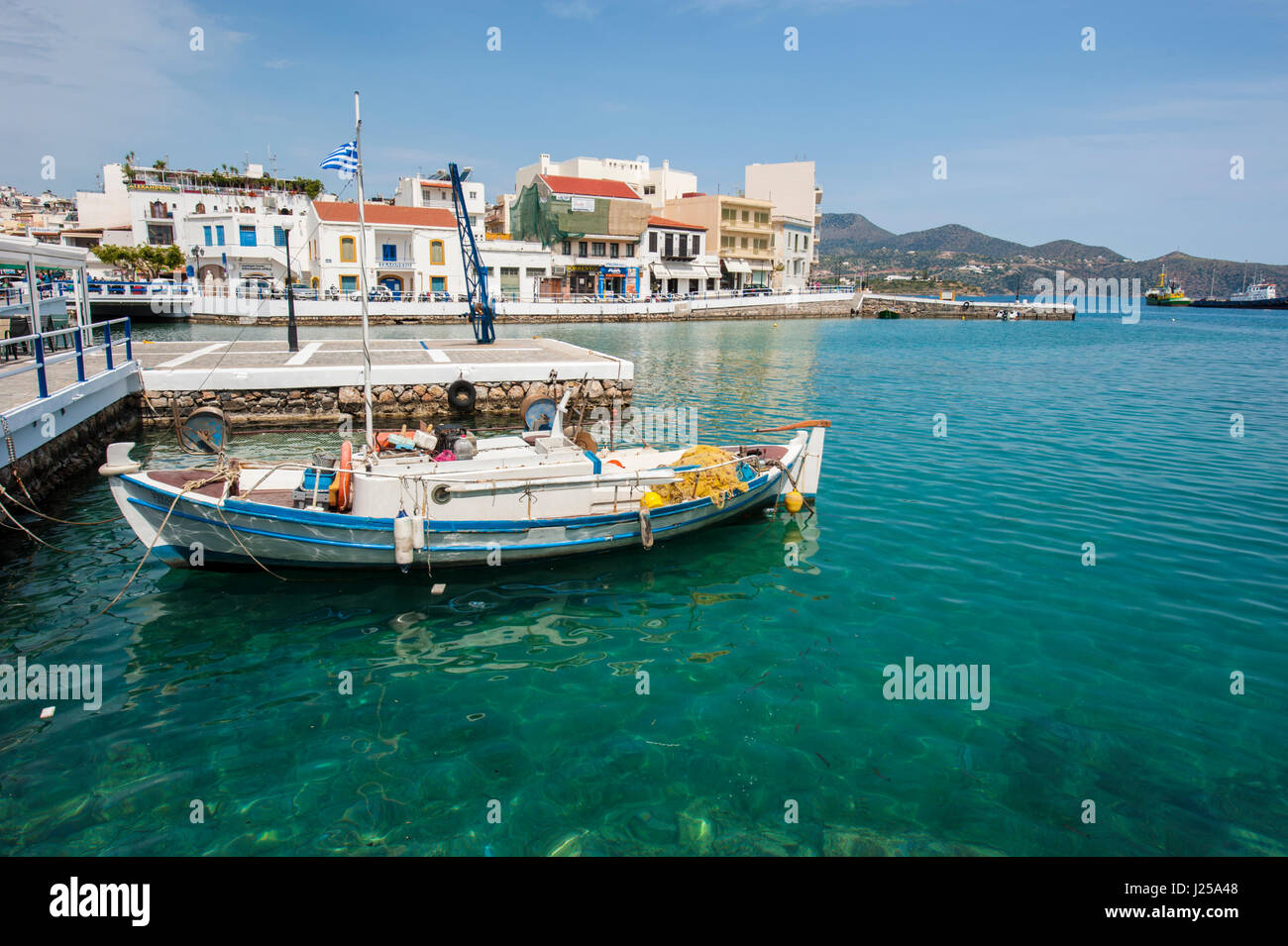 Agios Nikolaos, a coastal town on the Greek island of Crete.Saint ...