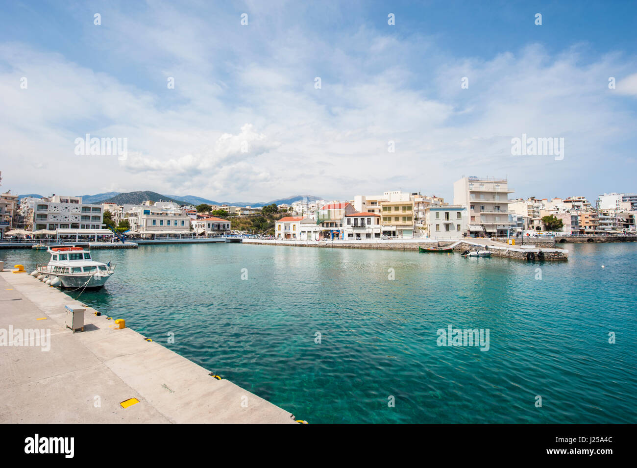 Agios Nikolaos, a coastal town on the Greek island of Crete.Saint ...